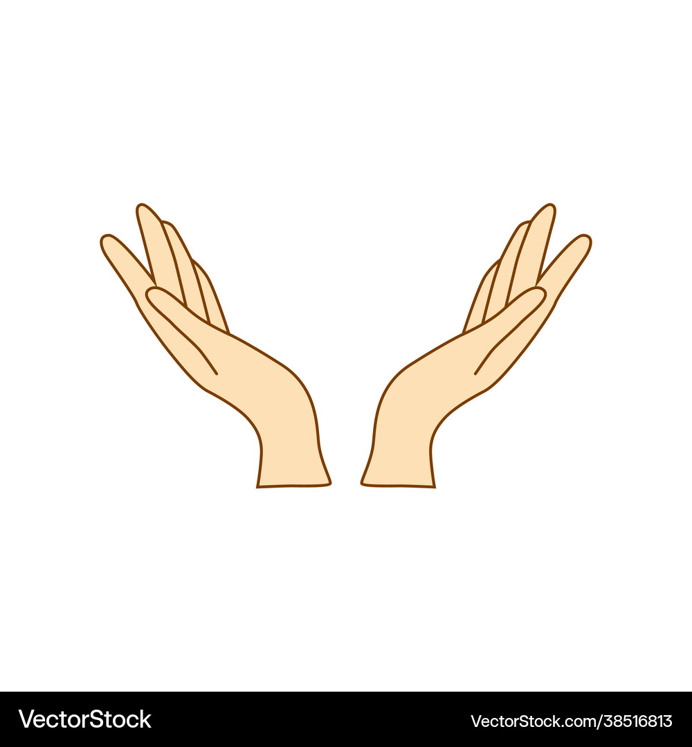 Female hands icon linear style hands and fingers Vector Image