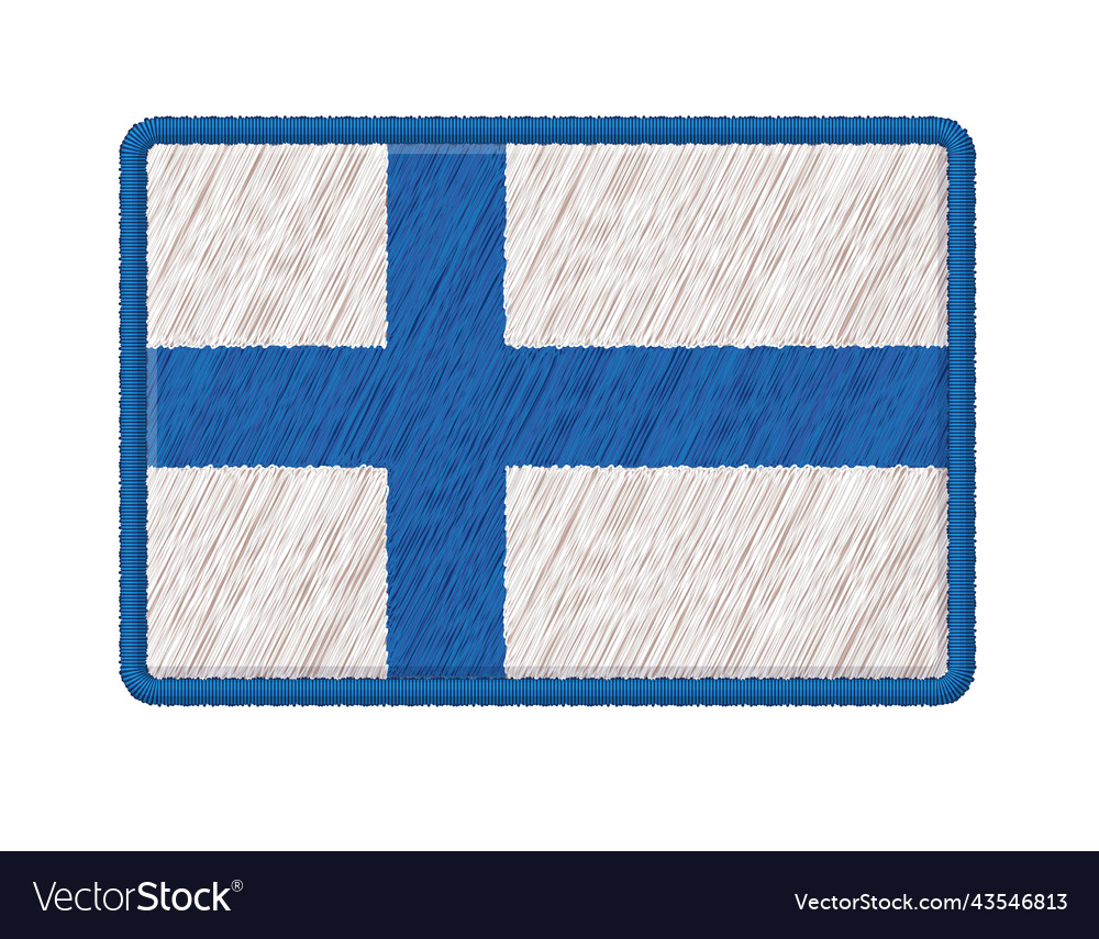 Finland flag patch Royalty Free Vector Image - VectorStock