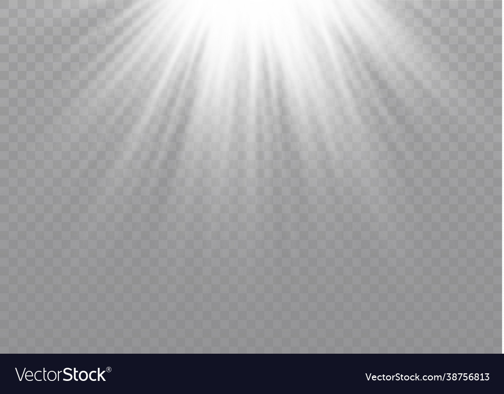 Flash sunlight light effect white sun rays Vector Image