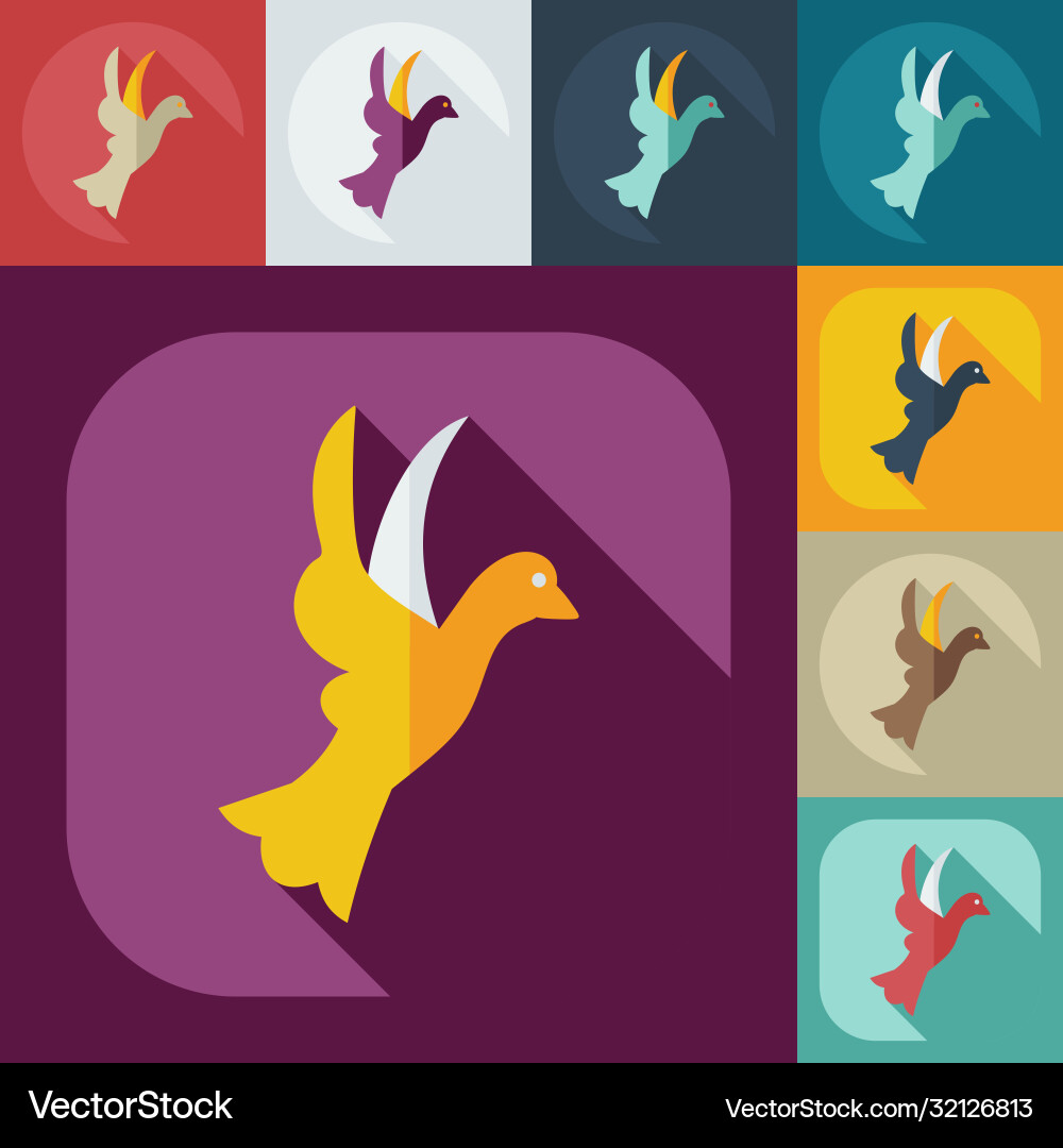 Flat modern design with shadow icons dove Vector Image