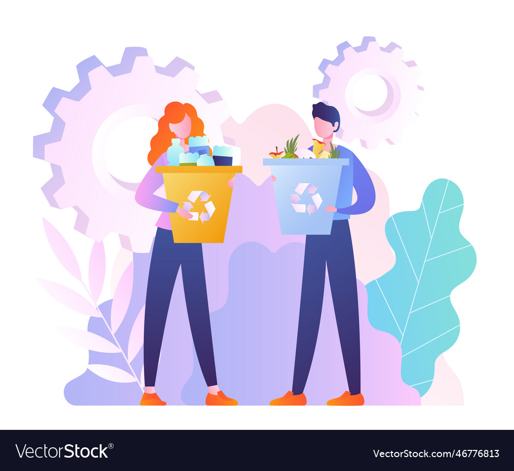 Garbage sorting concept Royalty Free Vector Image