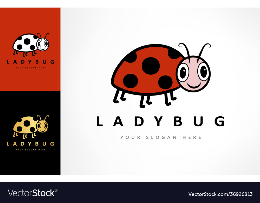 Ladybug logo insect design Royalty Free Vector Image