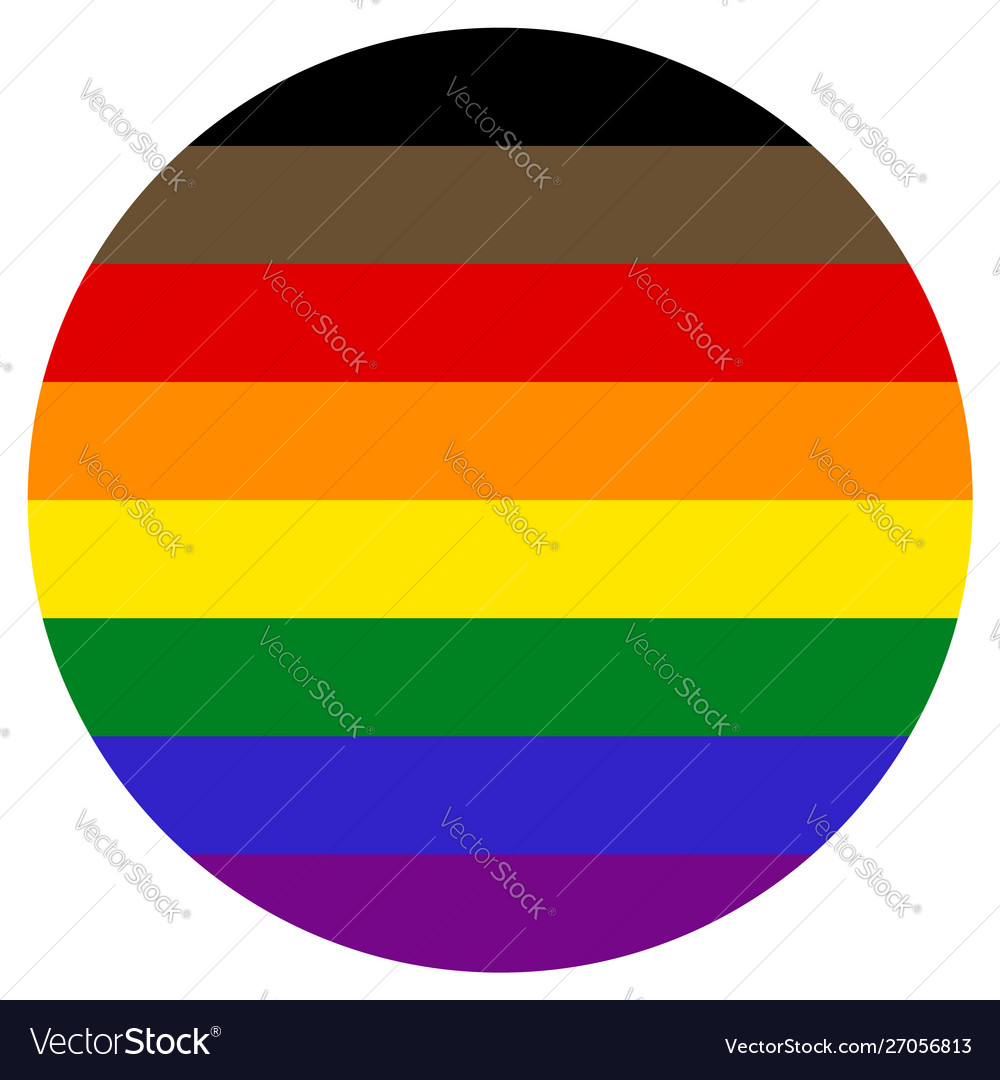 Lgbt Flag Round Shape Icon On White Background Vector Image