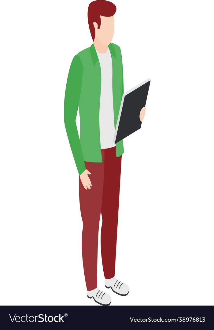 Man with tablet Royalty Free Vector Image - VectorStock