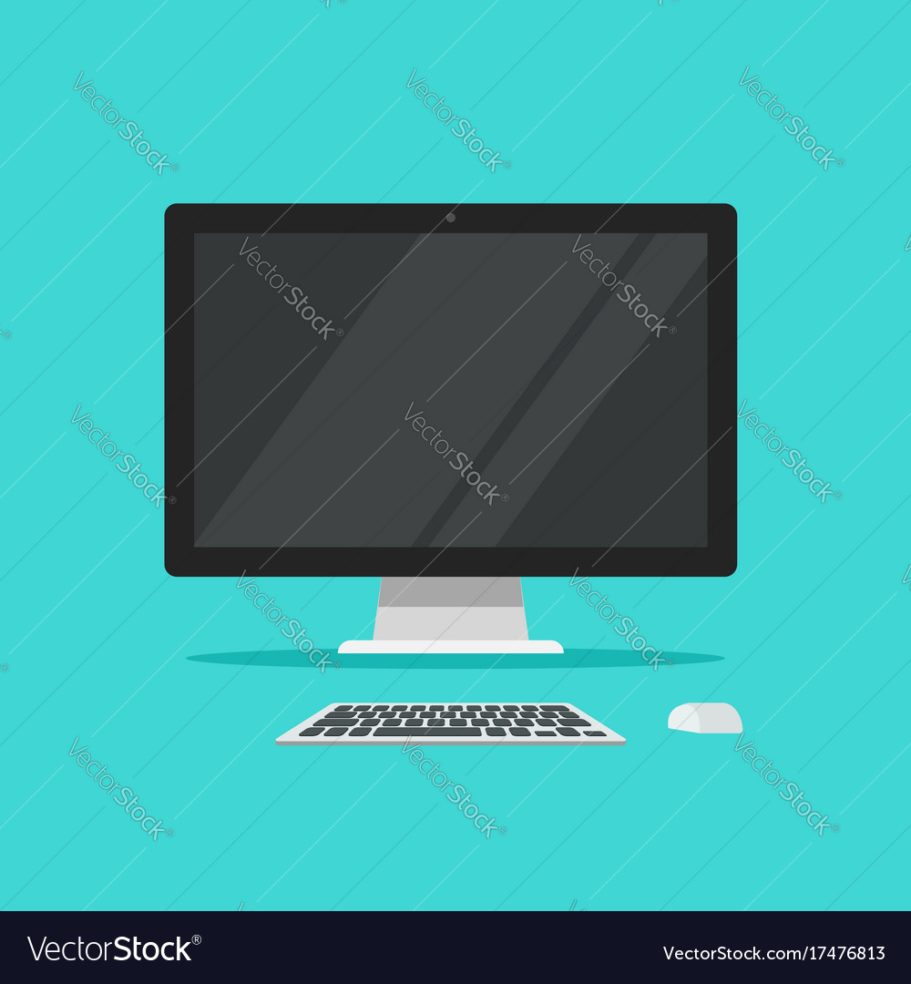 Monitor keyboard and mouse Royalty Free Vector Image