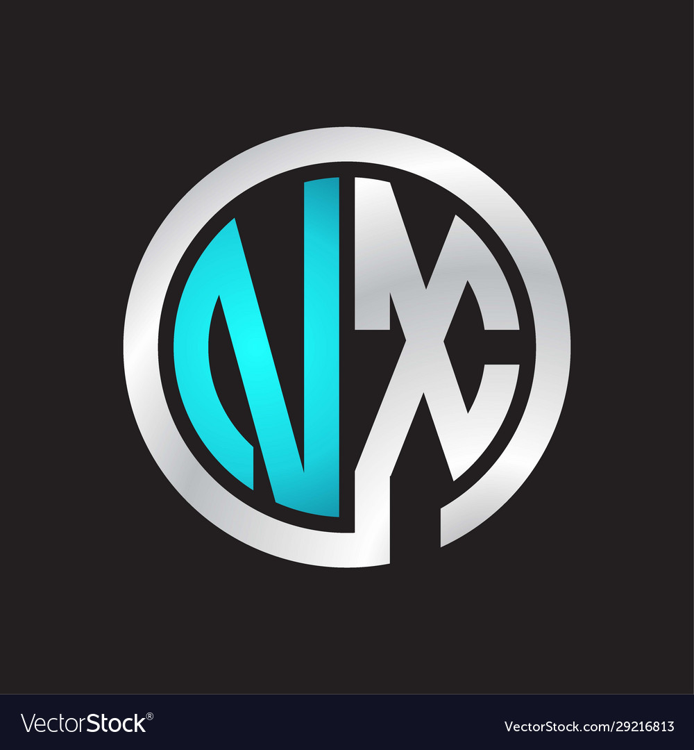 Nx initial logo linked circle monogram Royalty Free Vector