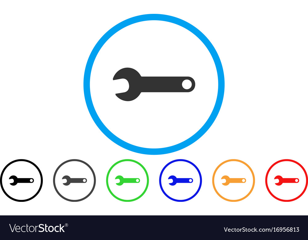 Spanner rounded icon Royalty Free Vector Image
