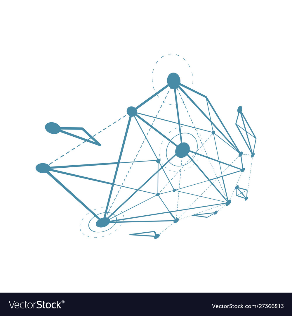 Tech abstract shape polygonal figure Royalty Free Vector