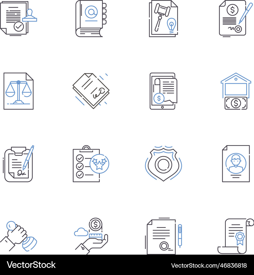 Administrative sector line icons collection Vector Image