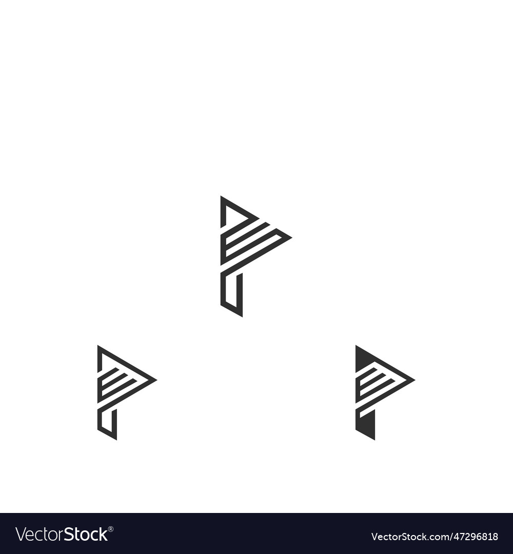 Alphabet initials logo pe ep p and e Royalty Free Vector