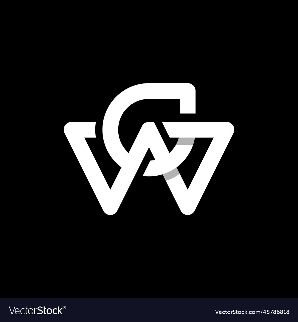 Alphabet letters monogram icon logo wg or gw Vector Image