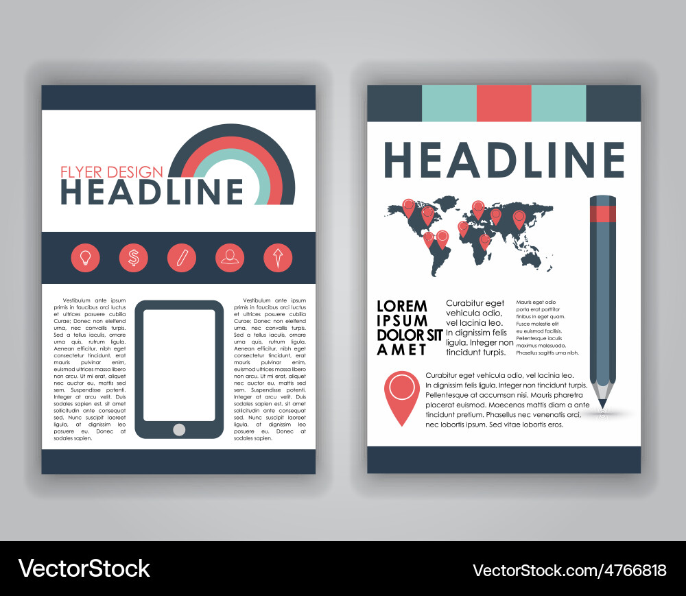 Design business flyer in a flat style Royalty Free Vector