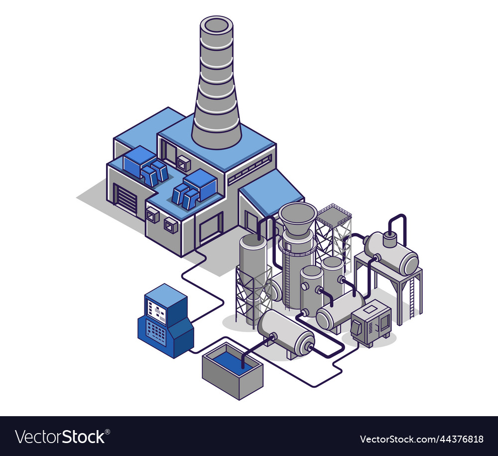 Flat isometric concept industrial oil and gas Vector Image
