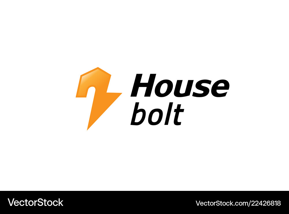 House bolt symbol logo Royalty Free Vector Image