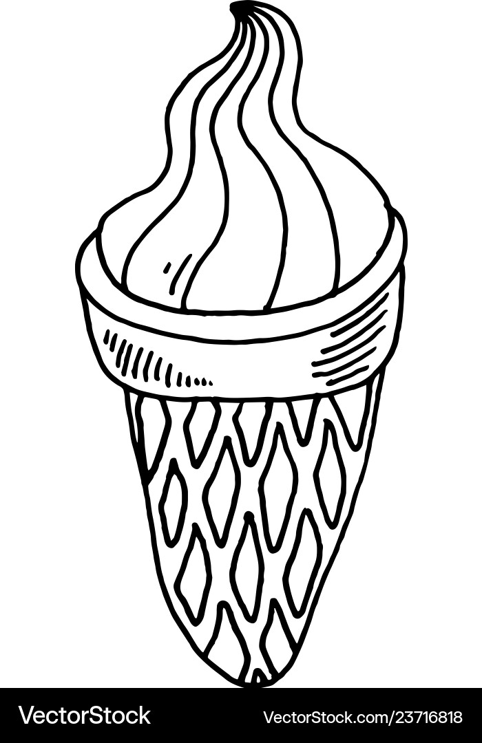 Ice cream sketch drawing icon summer themed Vector Image