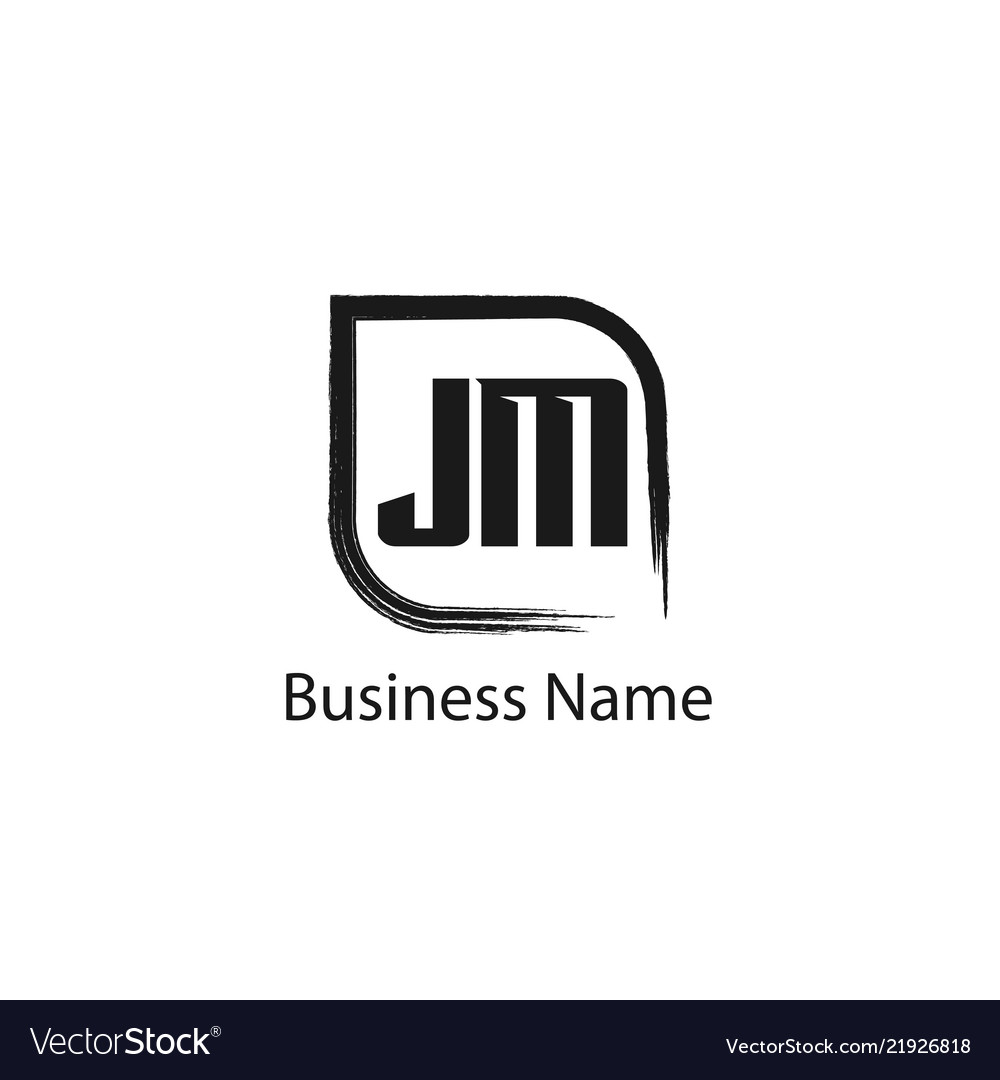 Initial letter jm logo template design Royalty Free Vector