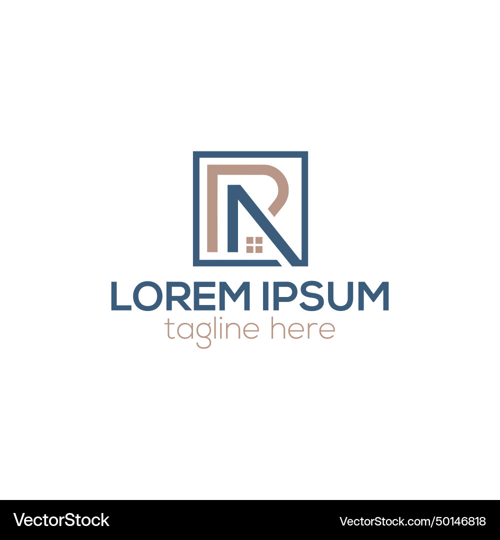 Initial letter ra ar real estate logo design Vector Image