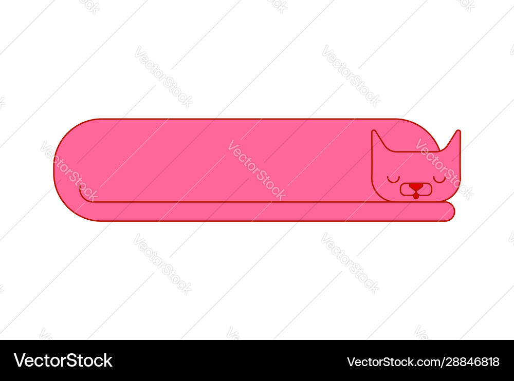 Long cat isolated pet cartoon Royalty Free Vector Image
