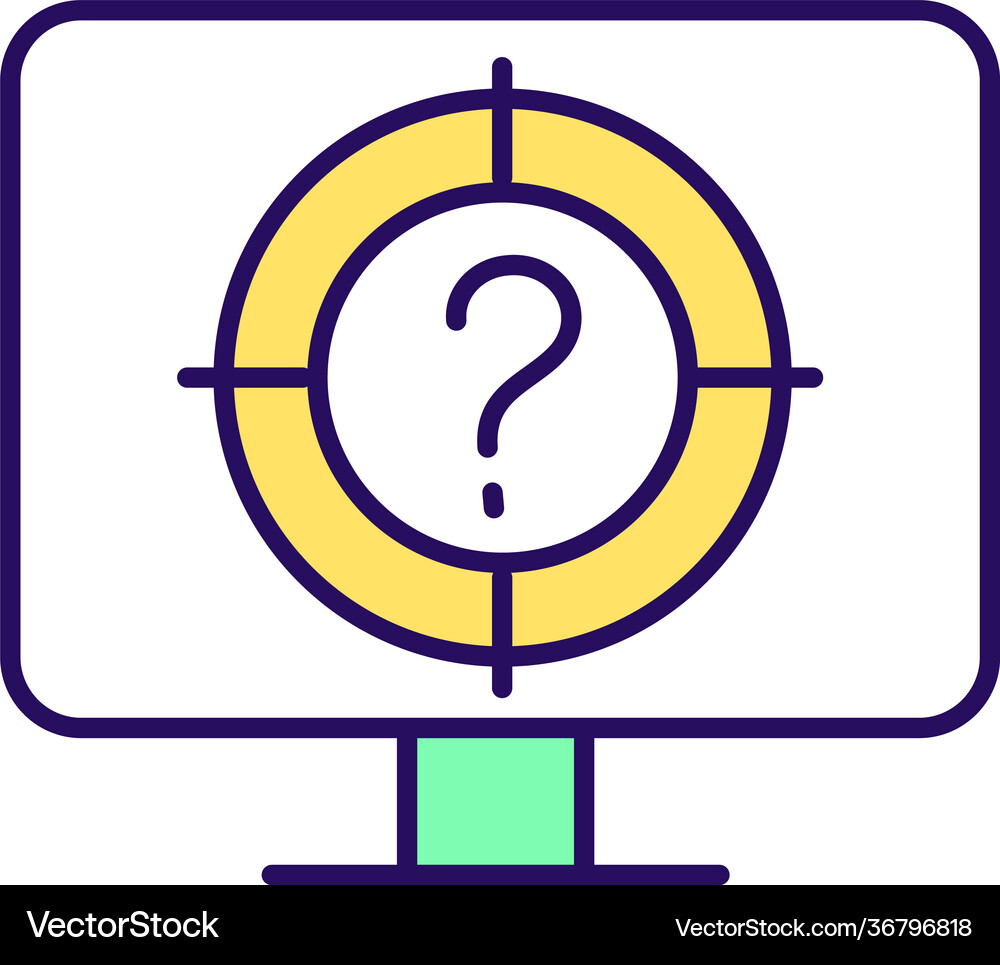 Online questionnaire rgb color icon Royalty Free Vector