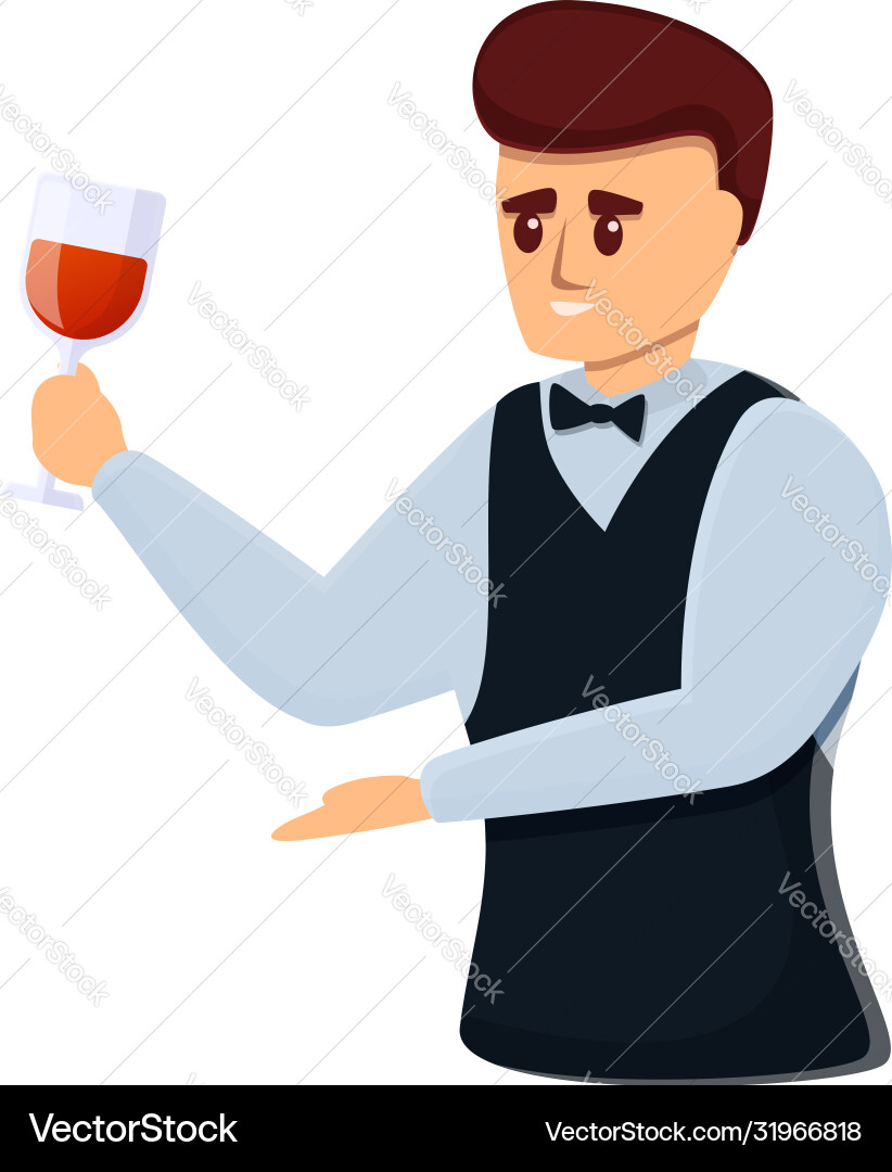Professional sommelier icon cartoon style Vector Image