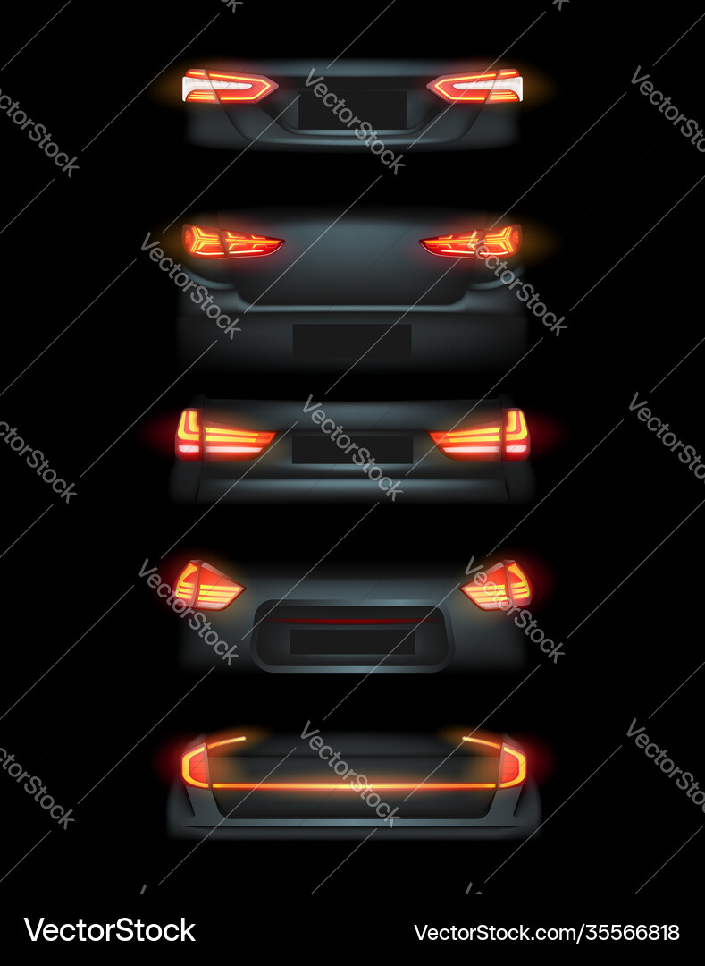 Realistic automotive auto car led glowing Vector Image