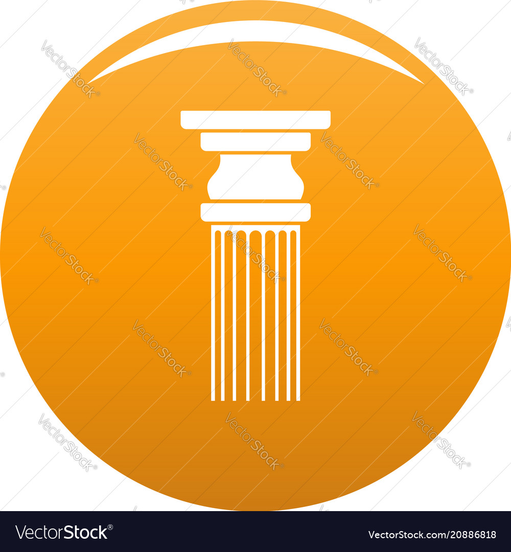 Rectangular column icon orange Royalty Free Vector Image