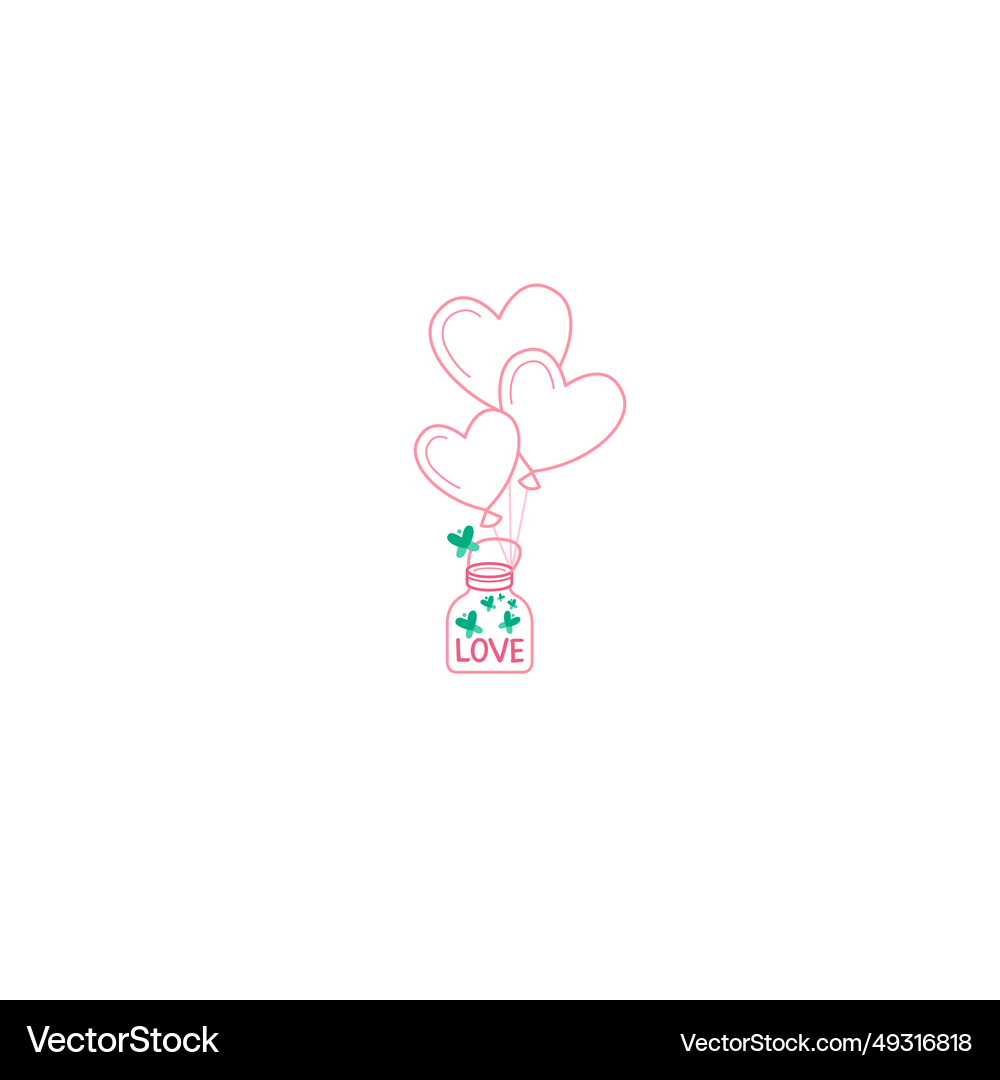 Romantic icon line art for greetings Royalty Free Vector