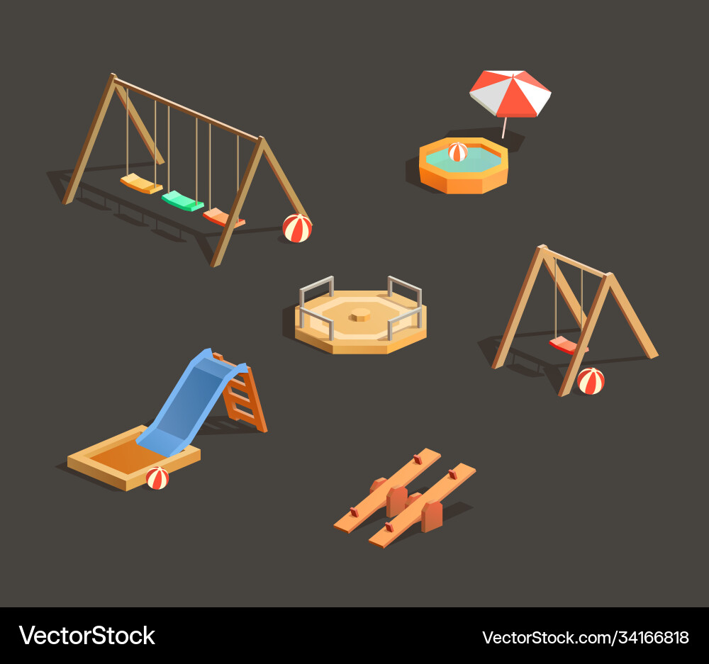 Set children playgrounds Royalty Free Vector Image
