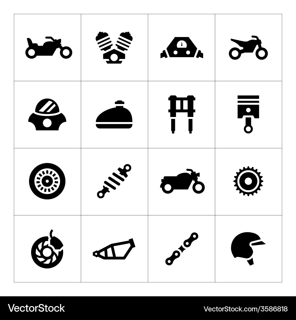 Set icons motorcycle Royalty Free Vector Image