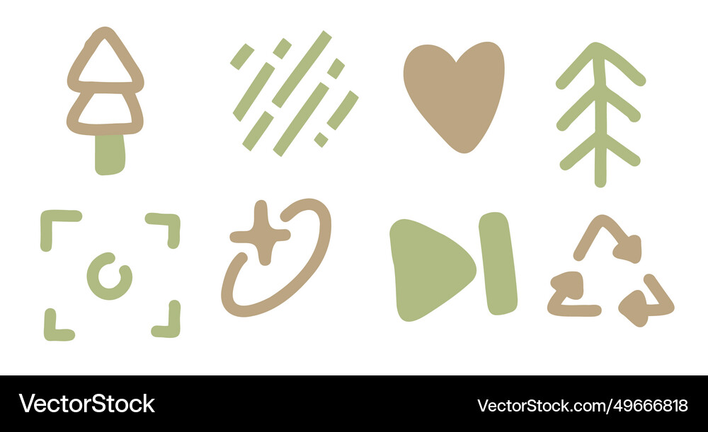 Set of hand drawn various shapes Royalty Free Vector Image