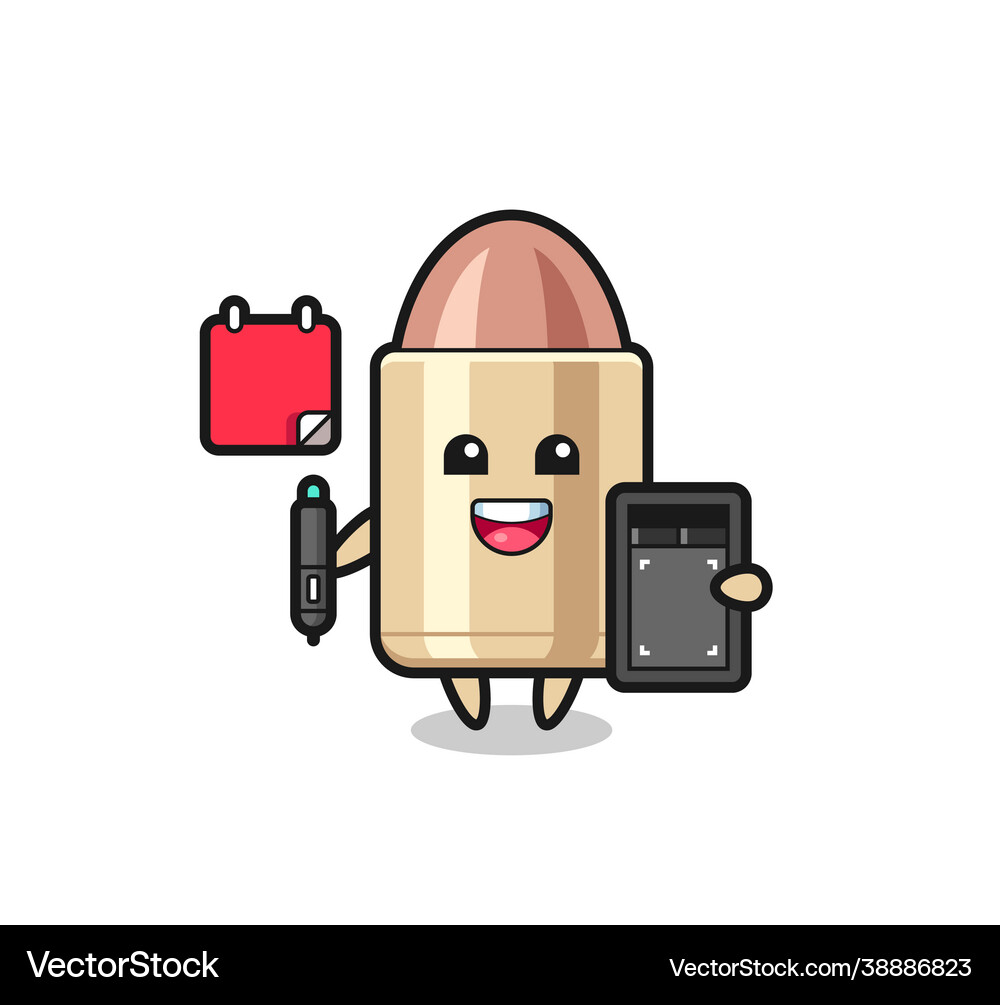 Bullet mascot as a graphic designer Royalty Free Vector