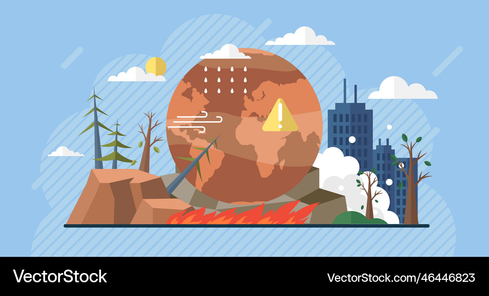 Climate change weather global greenhouse warming Vector Image