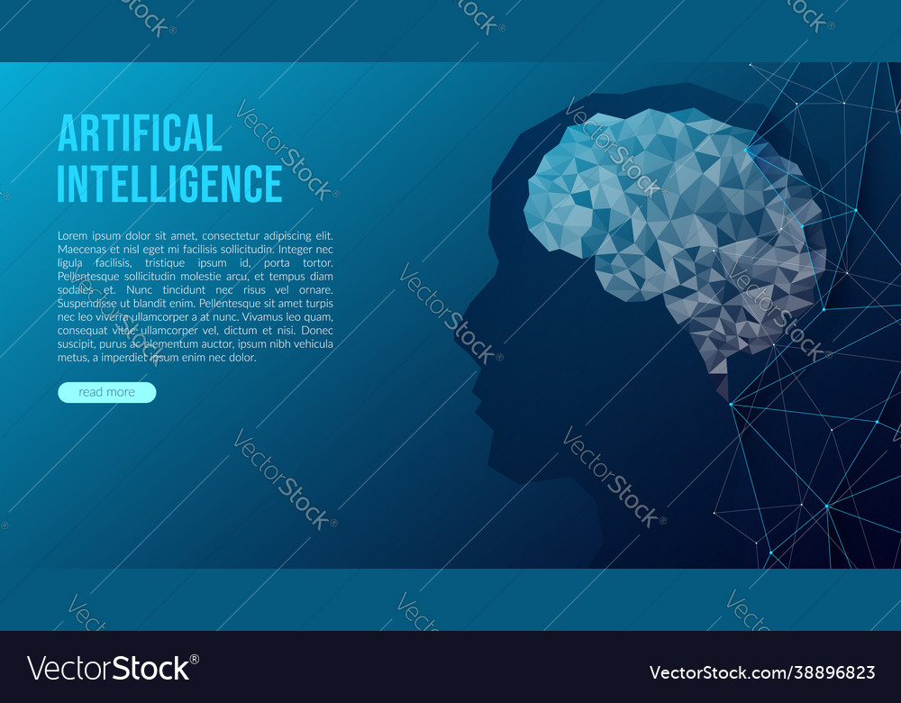 Concept artificial intelligence human brain Vector Image Concept artificial intelligence human brain Vector Image
