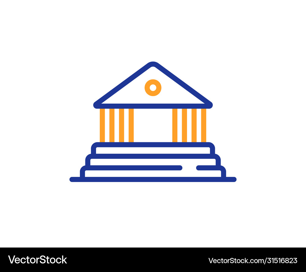 Court building line icon administration Royalty Free Vector