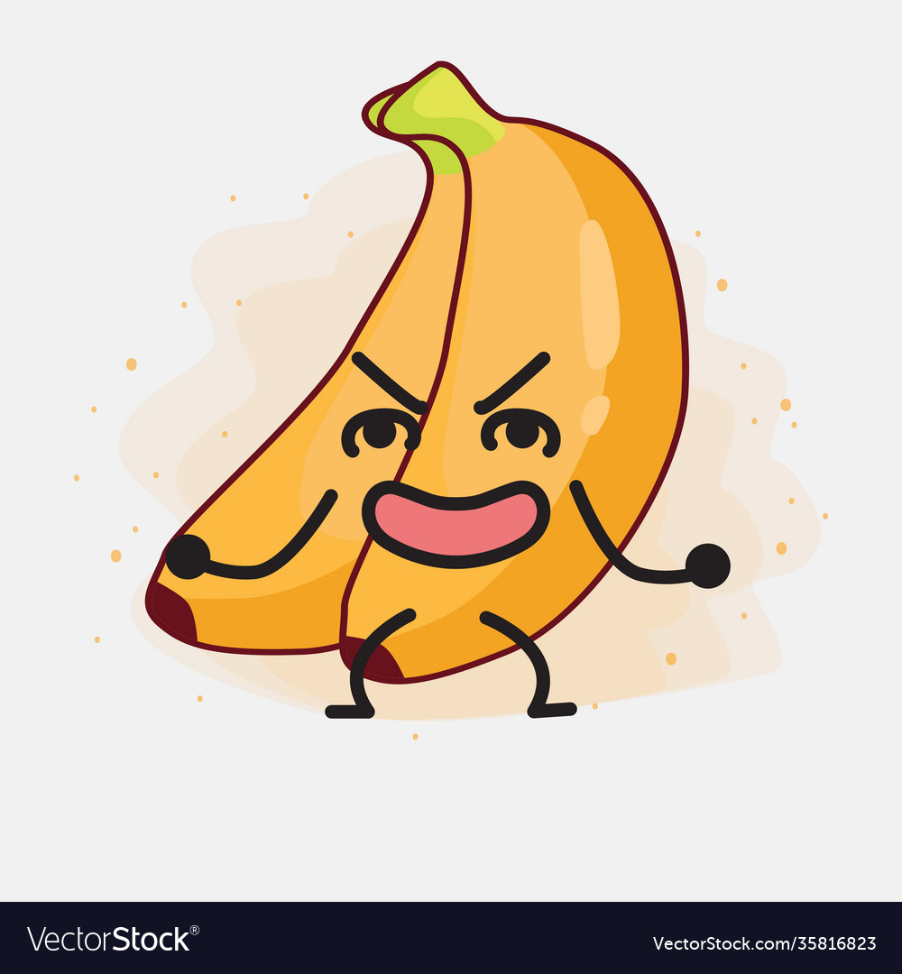 Cute banana fruit character Royalty Free Vector Image