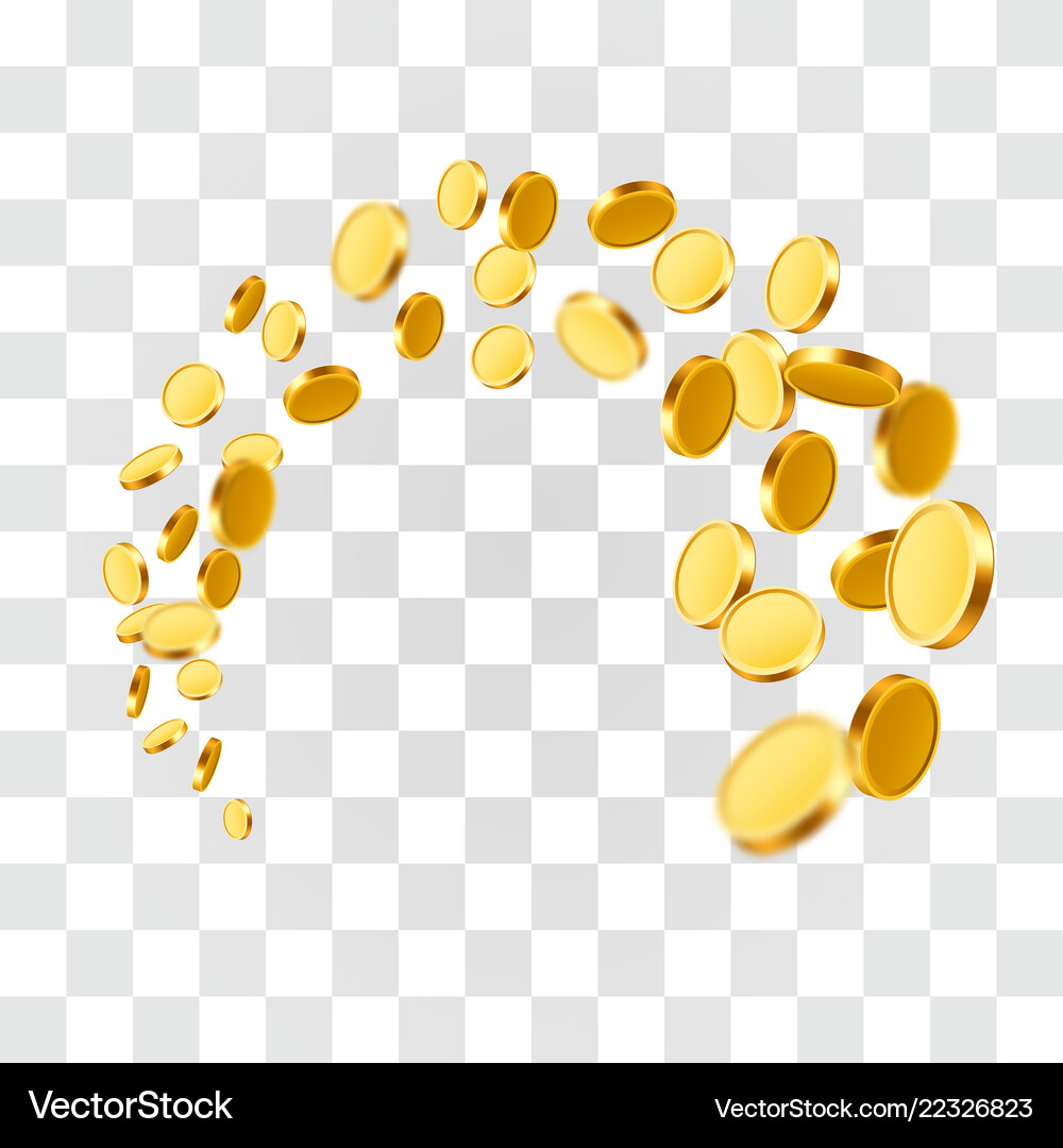 Falling coins money flying gold Royalty Free Vector Image