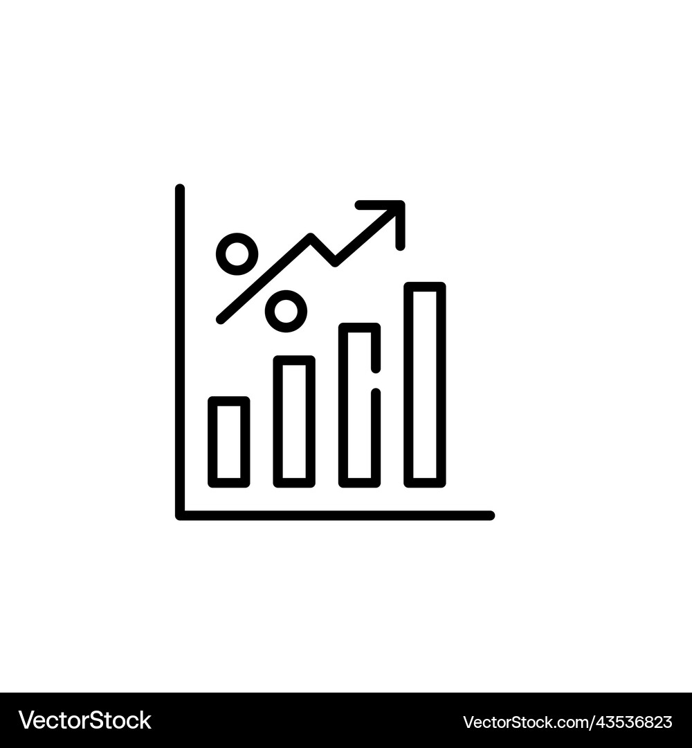 Growing stocks bar chart profitable investment Vector Image