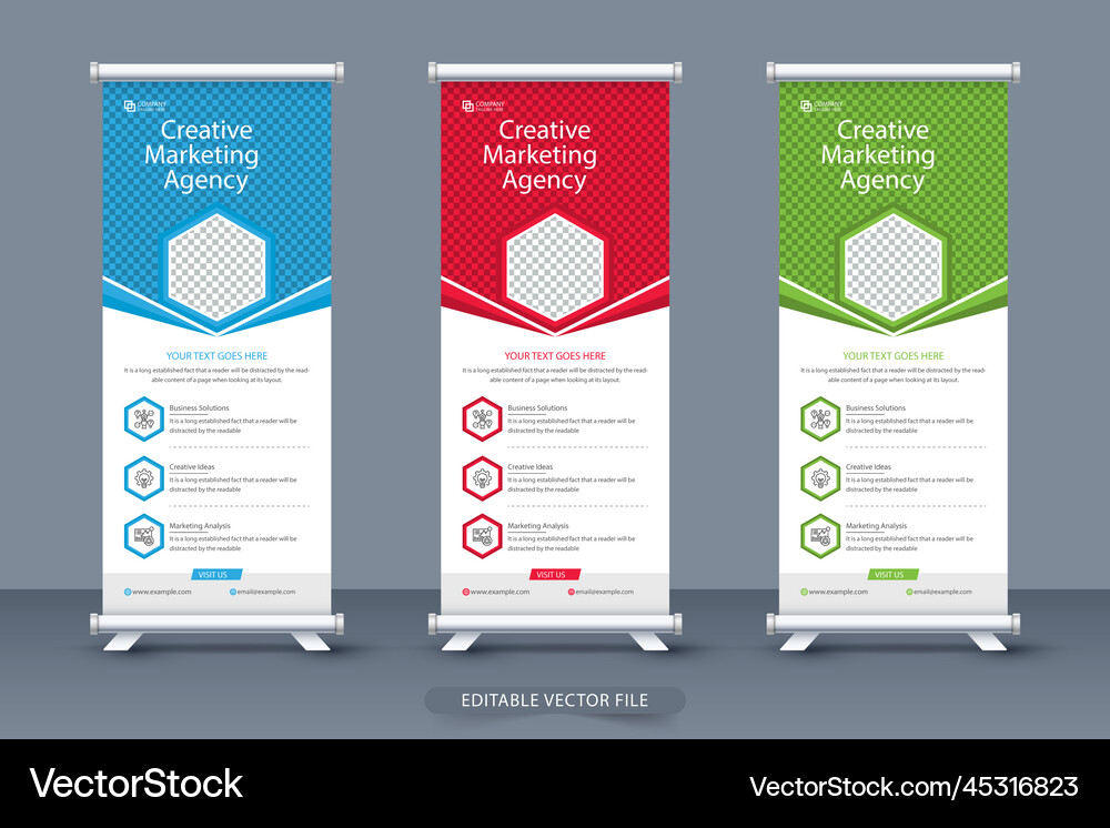 Modern Roll Up Banner - Marketing Stand Royalty Free Vector