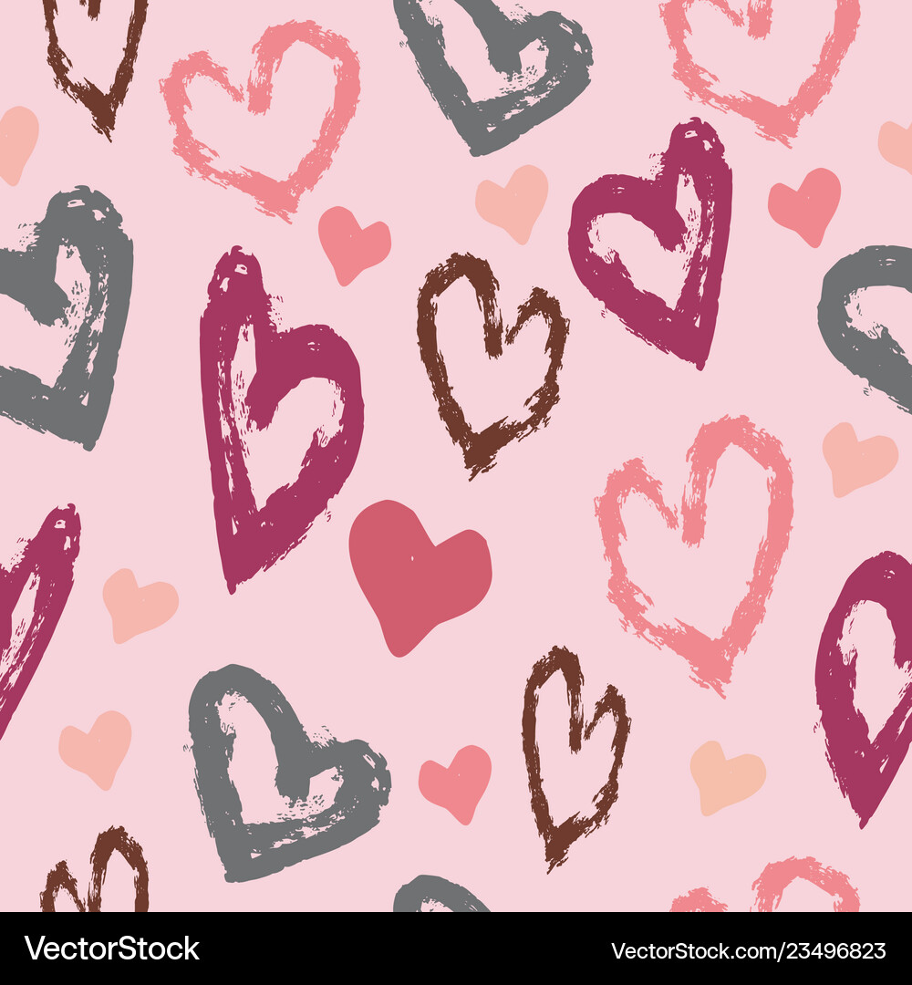 Pink and red love hearts Royalty Free Vector Image