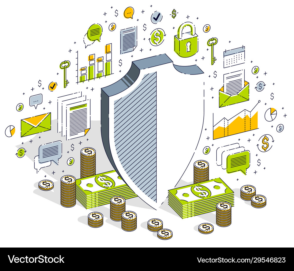 Protection finances concept life buoy Royalty Free Vector