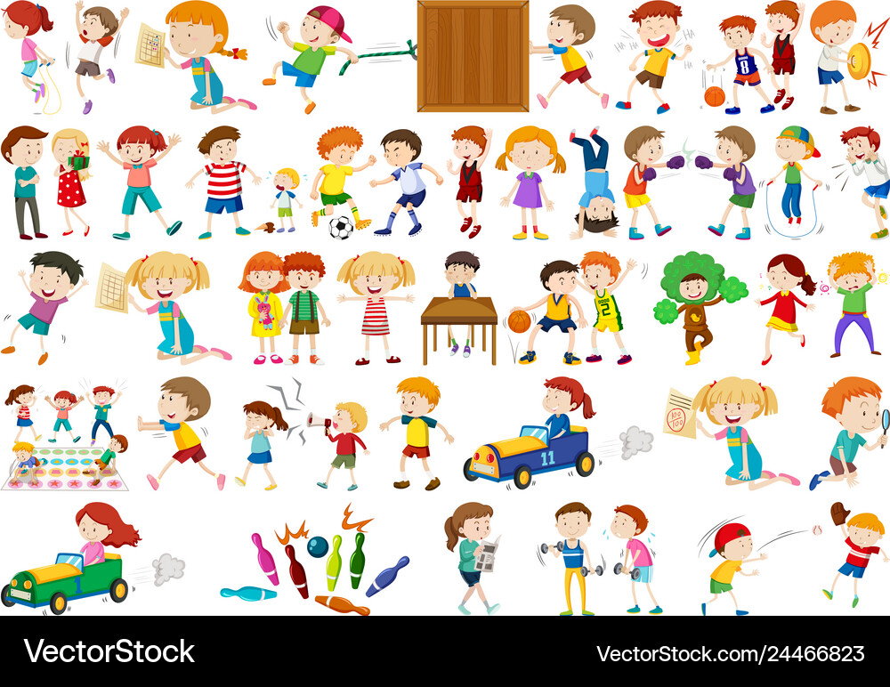 Set of many character Royalty Free Vector Image