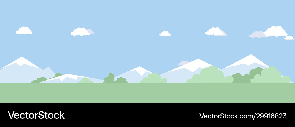 Summer nature landscape flat Royalty Free Vector Image