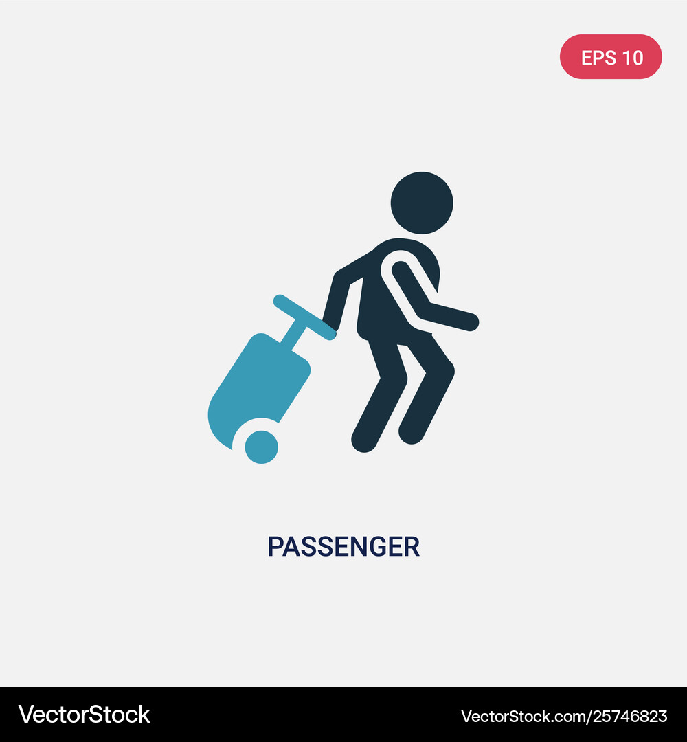 Two color passenger icon from people concept Vector Image