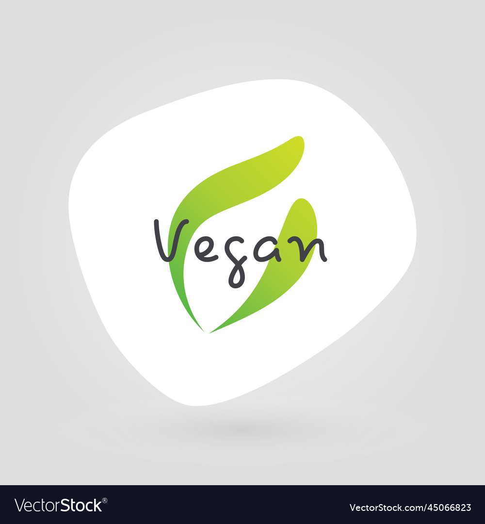 Vegan icon white gray green gradient sign Vector Image Vegan icon white gray green gradient sign Vector Image