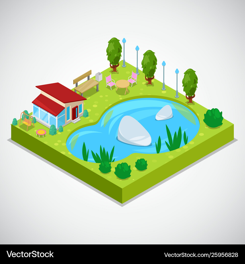 3d isometric country Royalty Free Vector Image