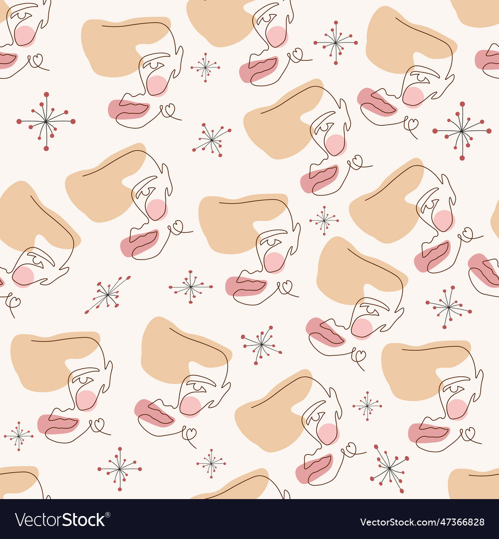 Face silhouette pattern Royalty Free Vector Image