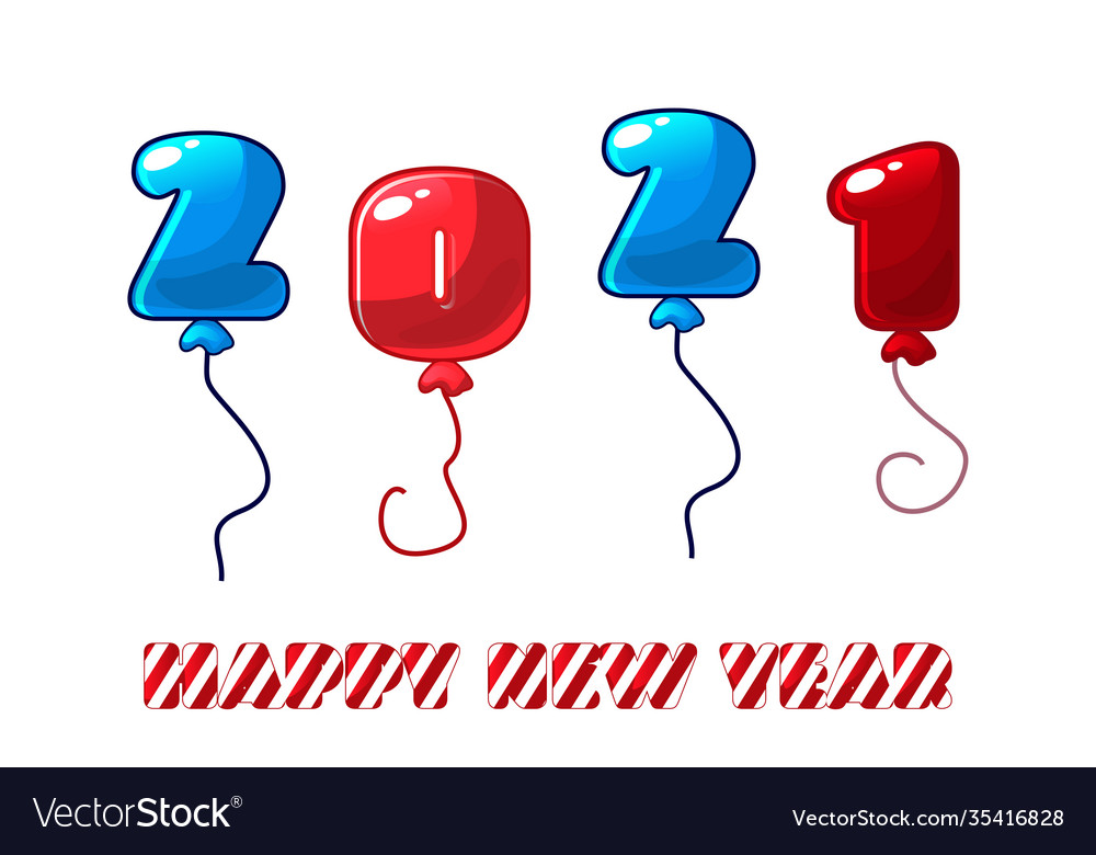 Happy new year 2021 numbers Royalty Free Vector Image