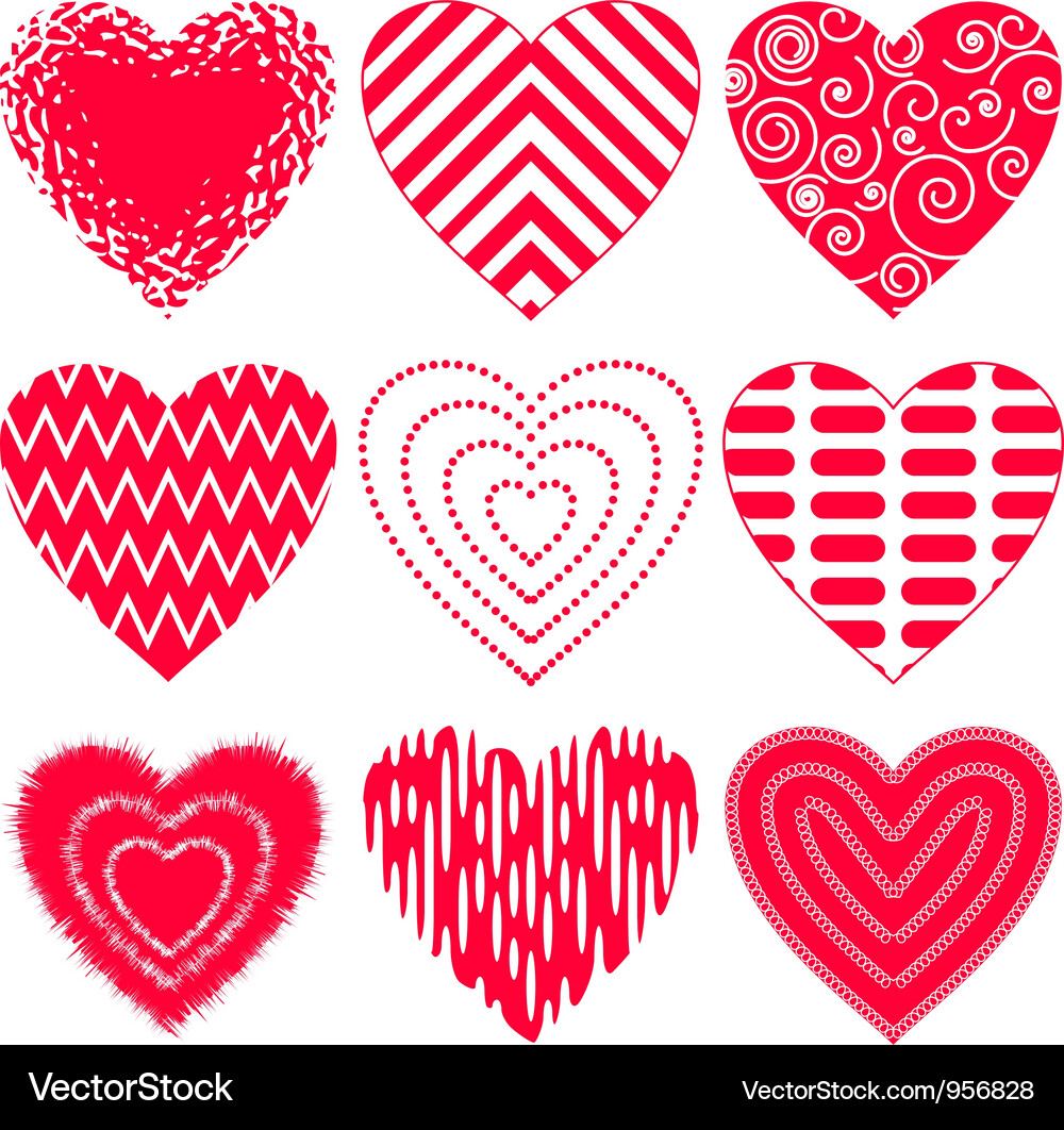 Heart Valentine Set Royalty Free Vector Image - VectorStock
