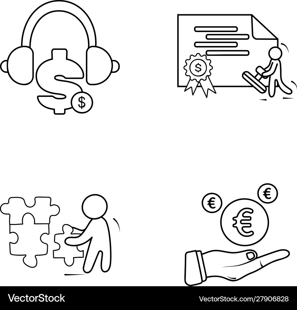 Money and finance line pack Royalty Free Vector Image