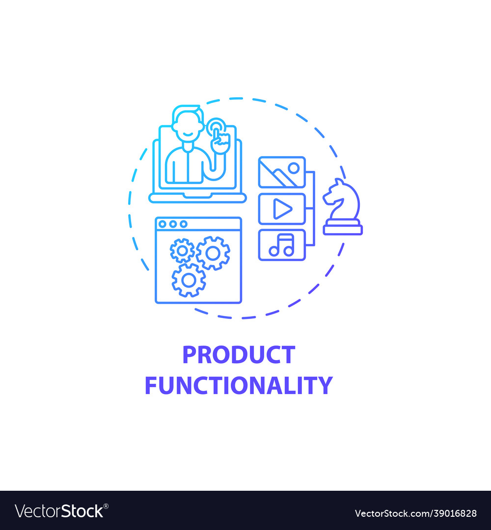 Product functionality concept icon Royalty Free Vector Image